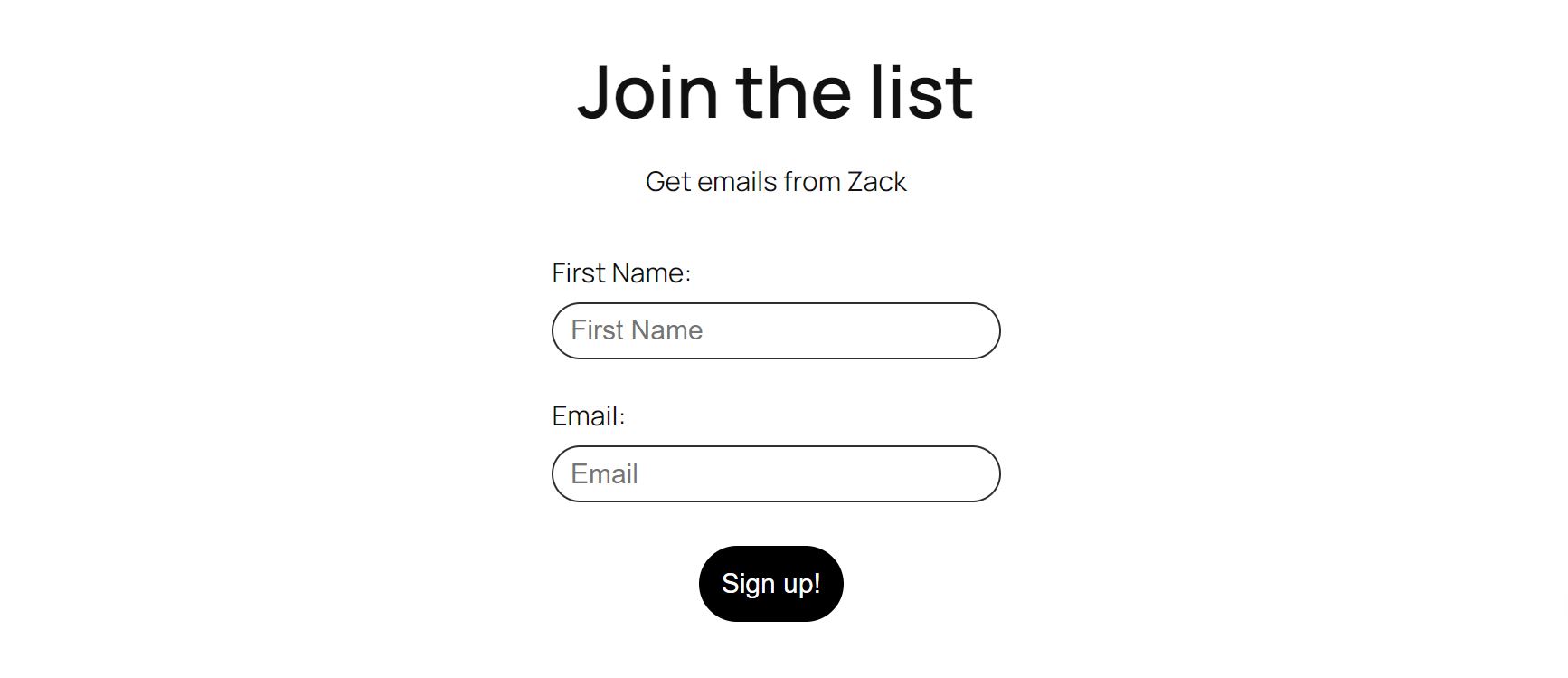 Join the list – Zack Strength